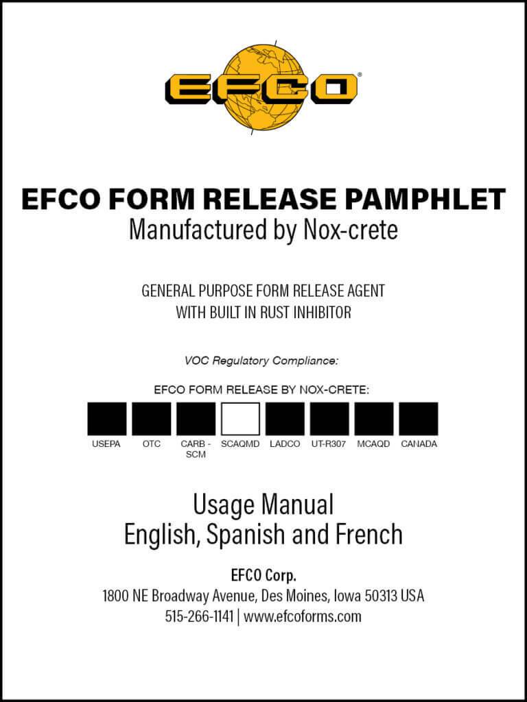 EFCO-Form-Release-Pamphlet | EFCO Forms